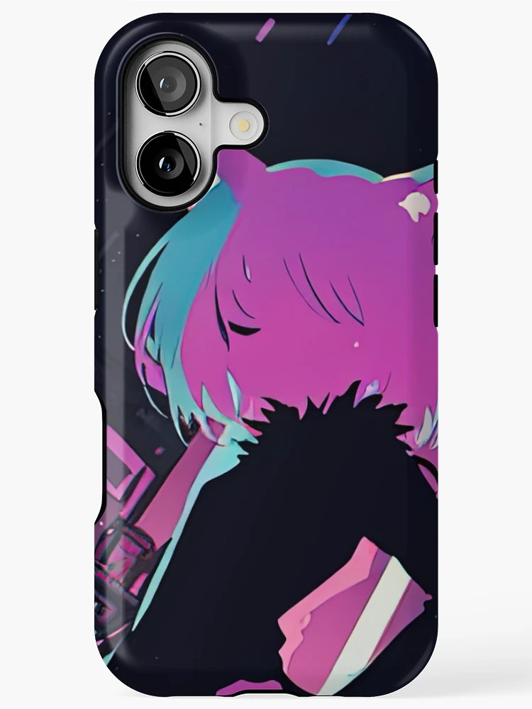 Futuristic Whispers Minimalist Cyberpunk Neko Anime Girl Art iPhone ...