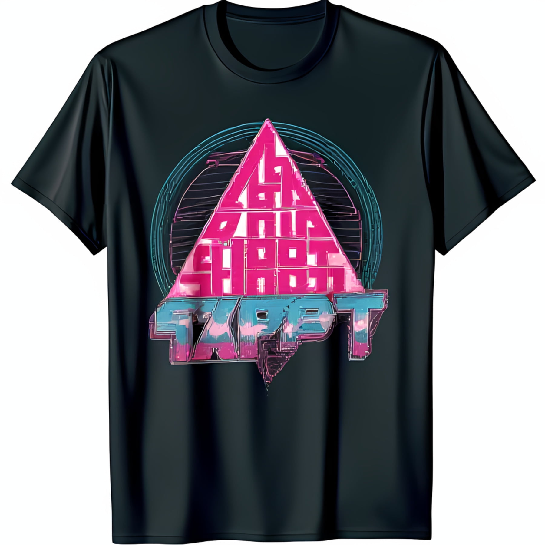Futuristic ZAPPET Graphic Black T-Shirt 80s Design - Walmart.com