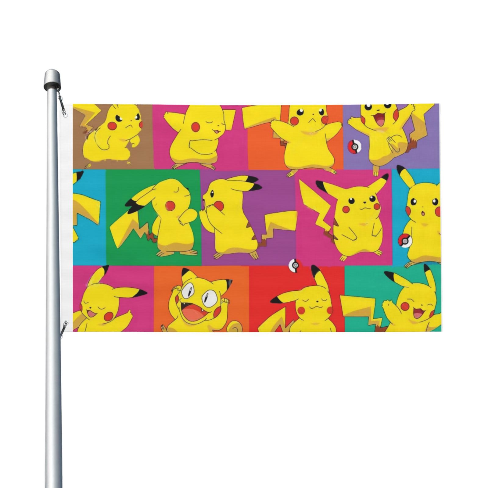 Fuuny Pokemon-Pikachu 3x5ft Face Flag Fade Proof Holiday Fall Flag ...