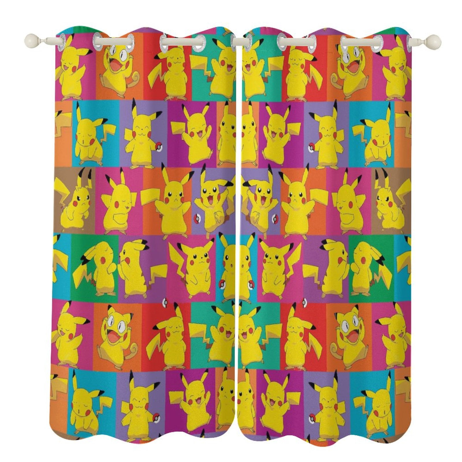Fuuny Pokemon-Pikachu Kids Curtains 52 X 84 Inch,Cartoon Blackout ...