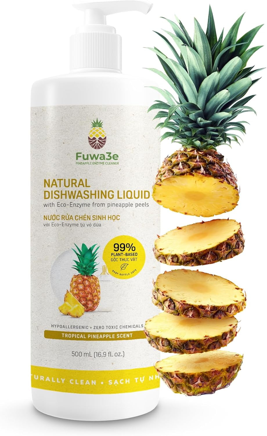 Fuwa3e Pineapple Enzyme Natural Dish Soap Tropical Pineapple Scent - 16 ...