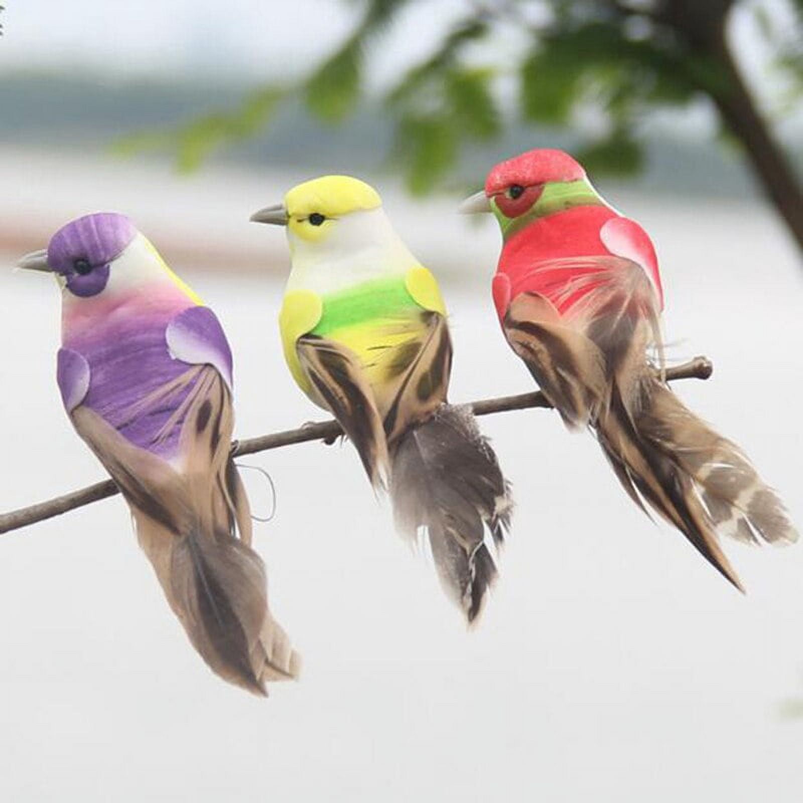 Fuwaxung 1PCS/2PCS Artificial Birds Fake Foam Animal Simulation Feather ...