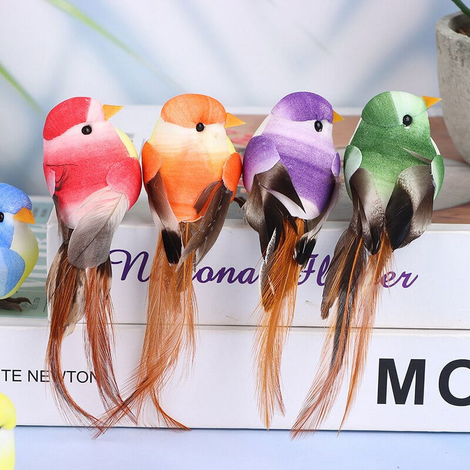 Fuwaxung White Feather Curly Bird White Bird Faux Foam Feather Dove ...