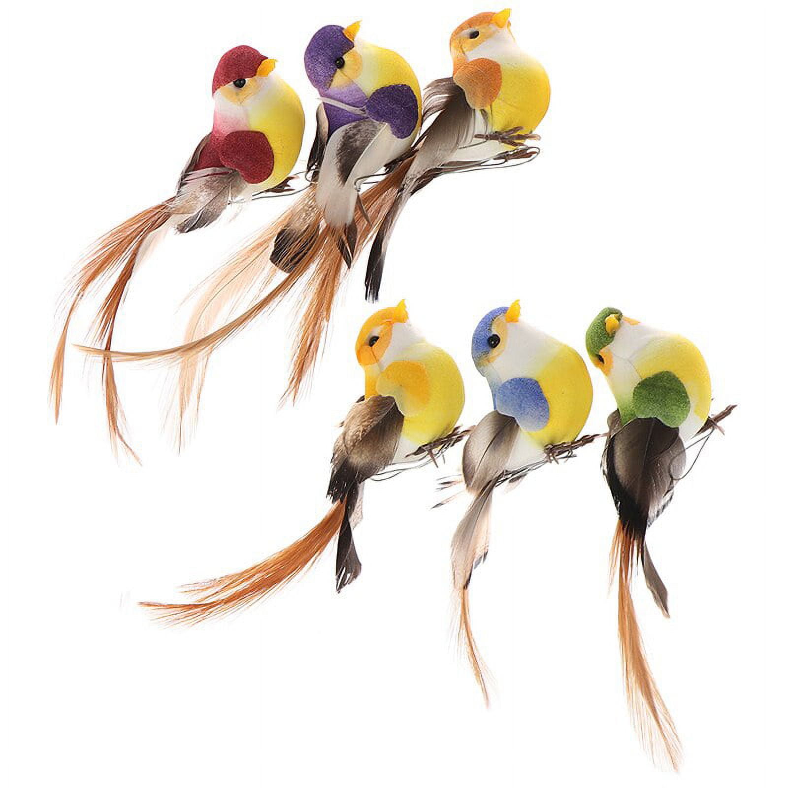 Fuwaxung White Feather Curly Bird White Bird Faux Foam Feather Dove ...