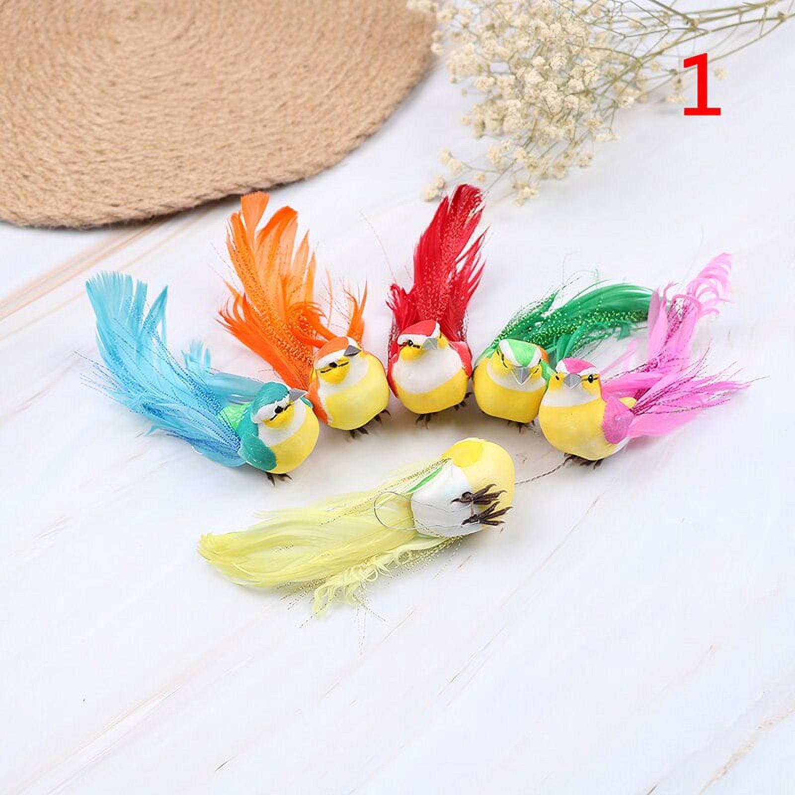 Fuwaxung White Feather Curly Bird White Bird Faux Foam Feather Dove ...