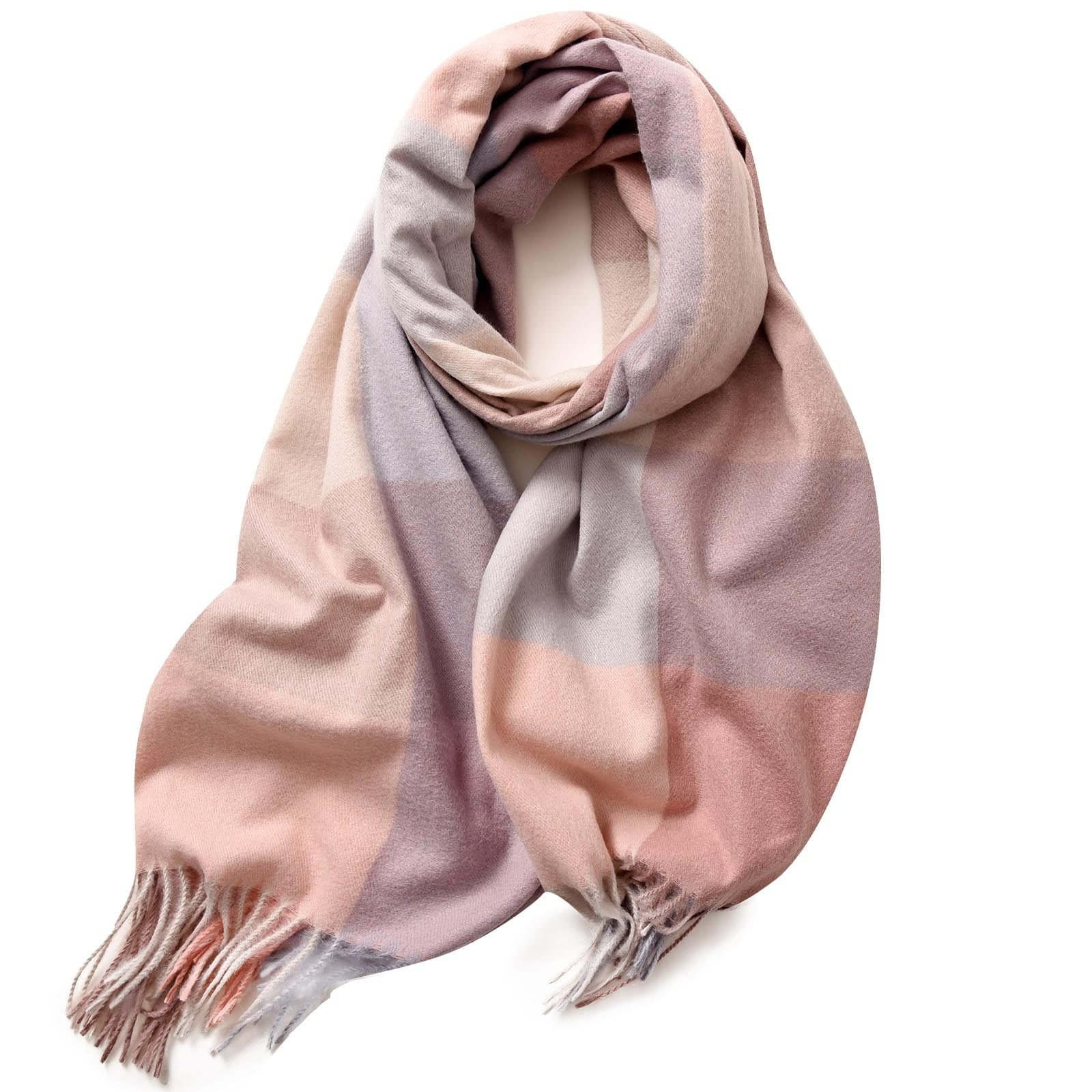 Fuwddey Colorful Winter Scarf for Women Warm Blanket Scarves Trendy ...