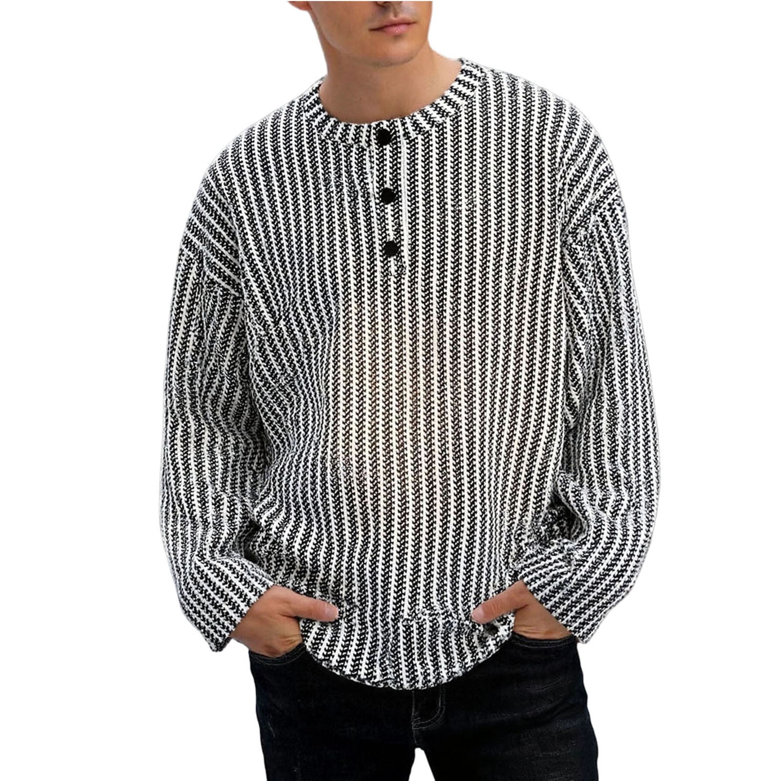 Fuwddey Sweatshirts for Men Fall Loose Men'S Solid Color Long Sleeved ...