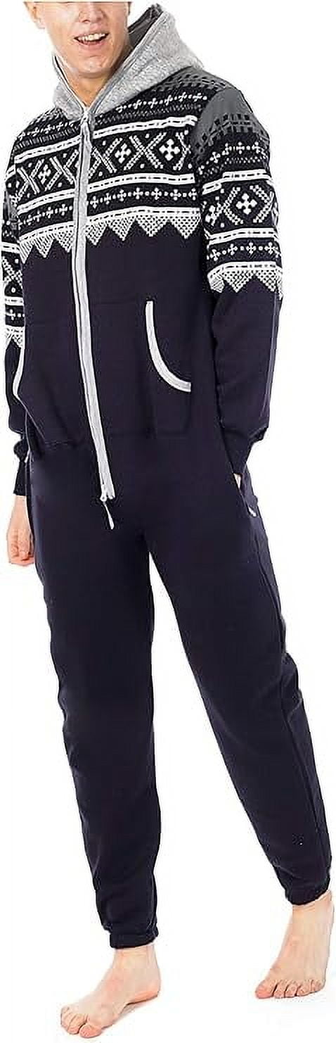 Fuxion Adult Onesie Pajamas for Men - Fleece Hooded Novelty One Piece ...