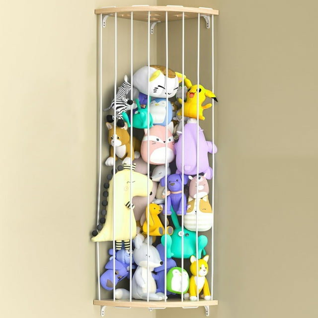 Fuyit Corner Stuffed Animal Storage Toy Organizer - Kids Room Stuffed ...