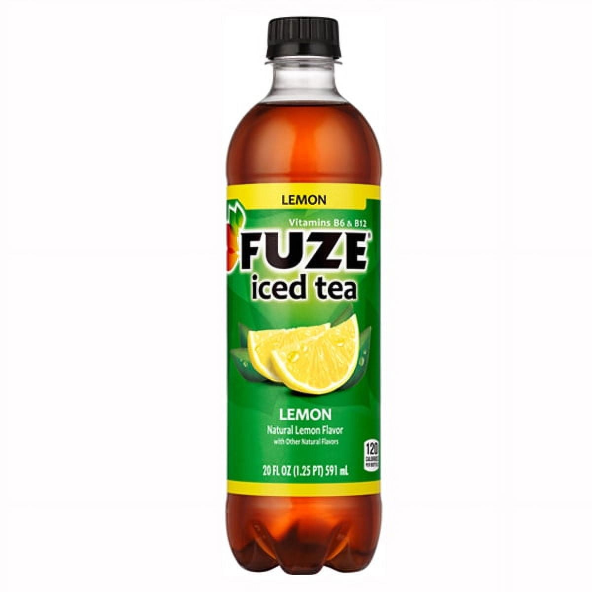 Fuze Natural Lemon Flavor Iced Tea 20 oz Plastic Bottles - Pack of 24 ...