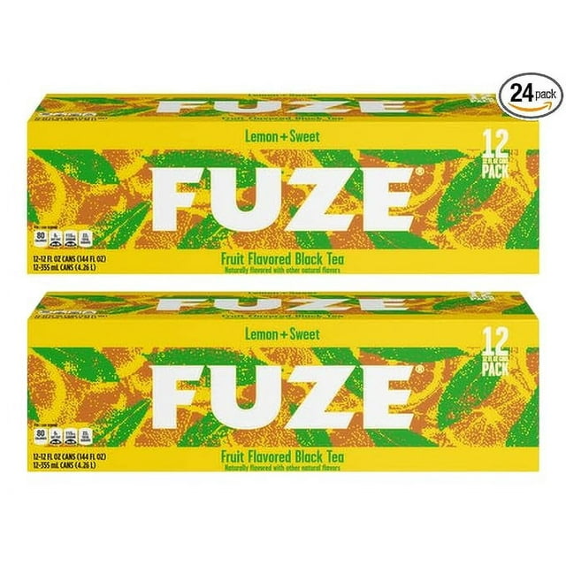 Fuze Tea Lemon + Sweet Tea Fruity Naturally Flavored Black Tea Bundled ...