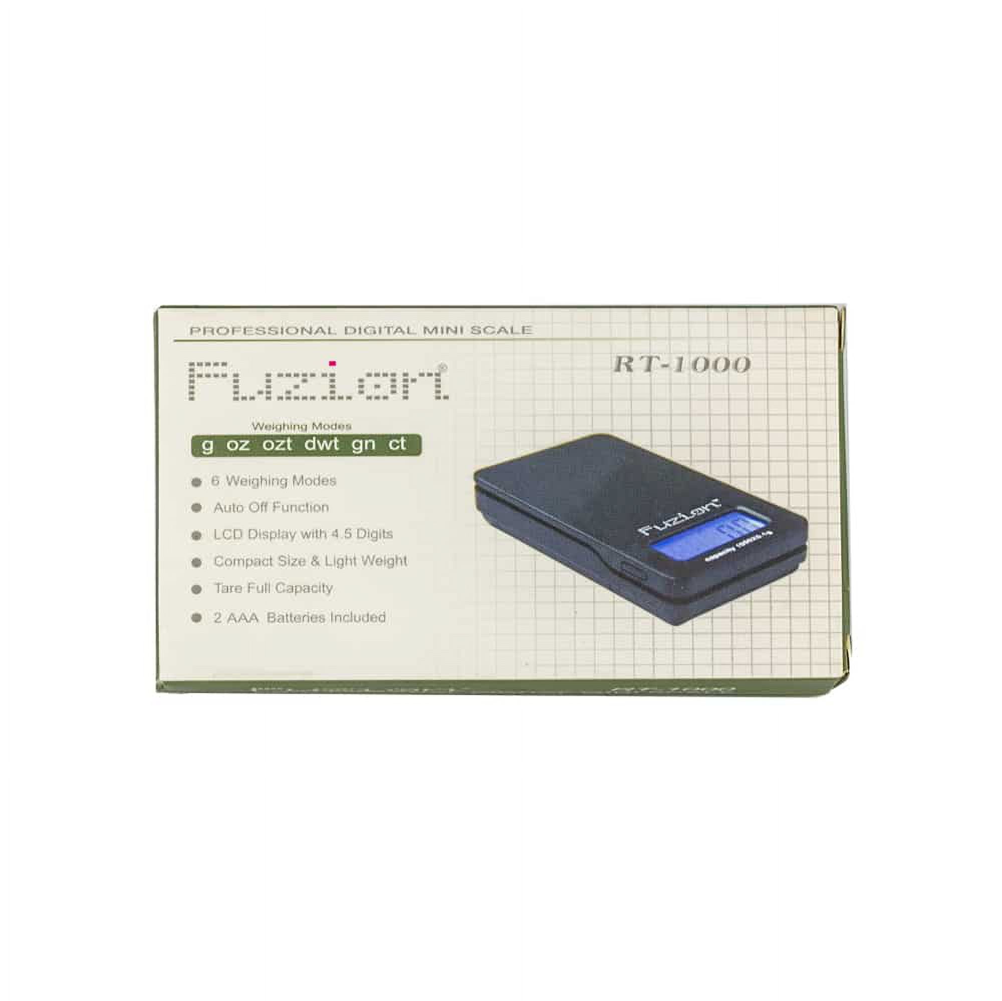 NOBRAND Fuzion RT-1000 Digital Mini Scale, 1000g x 0.1g, Compact ...
