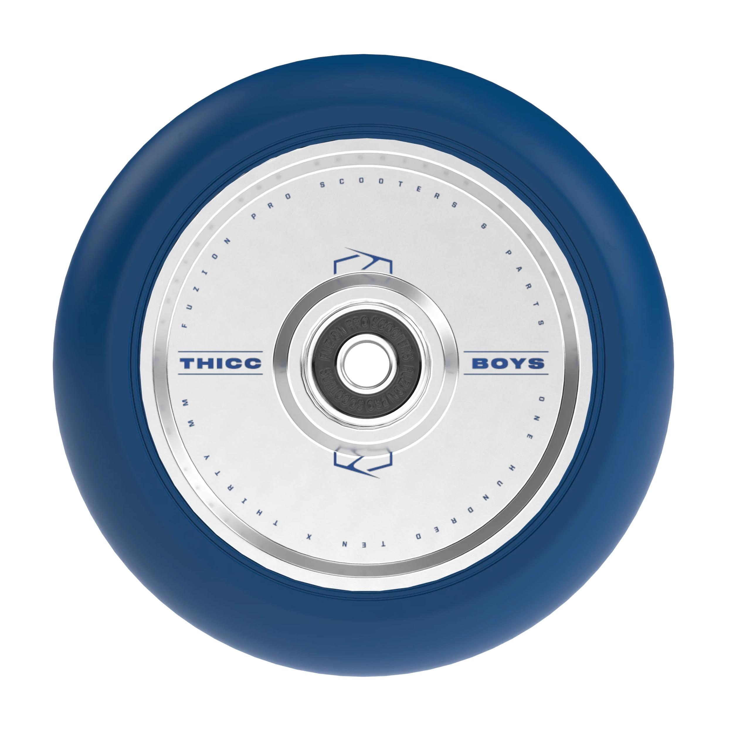 Fuzion Thiccboys Pro Scooter Wheels Navy & Silver 110mm x 30mm Pair ...