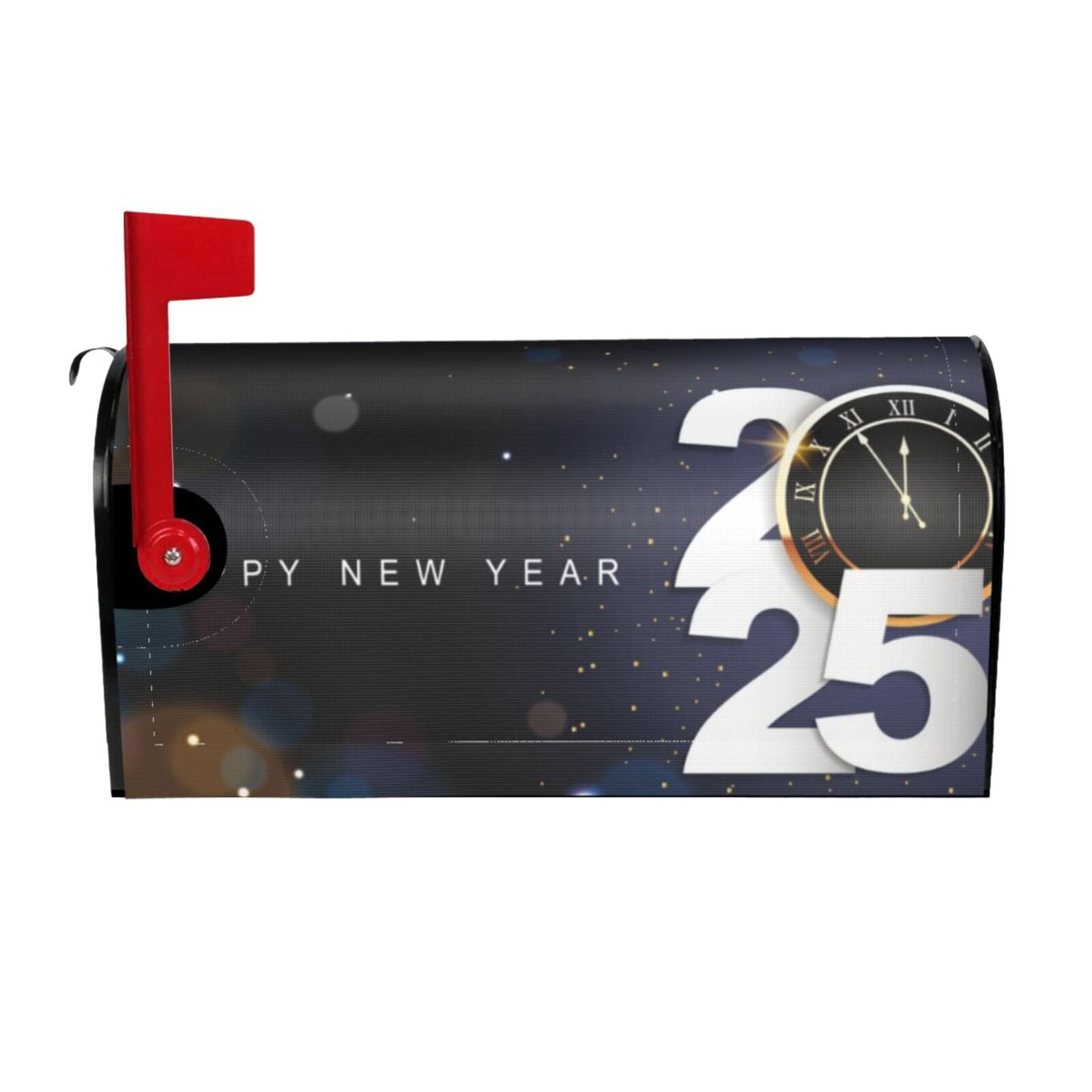 Fuzoiu 2025 Happy New Year 2 Print Decorative Waterproof Mailbox Cover ...