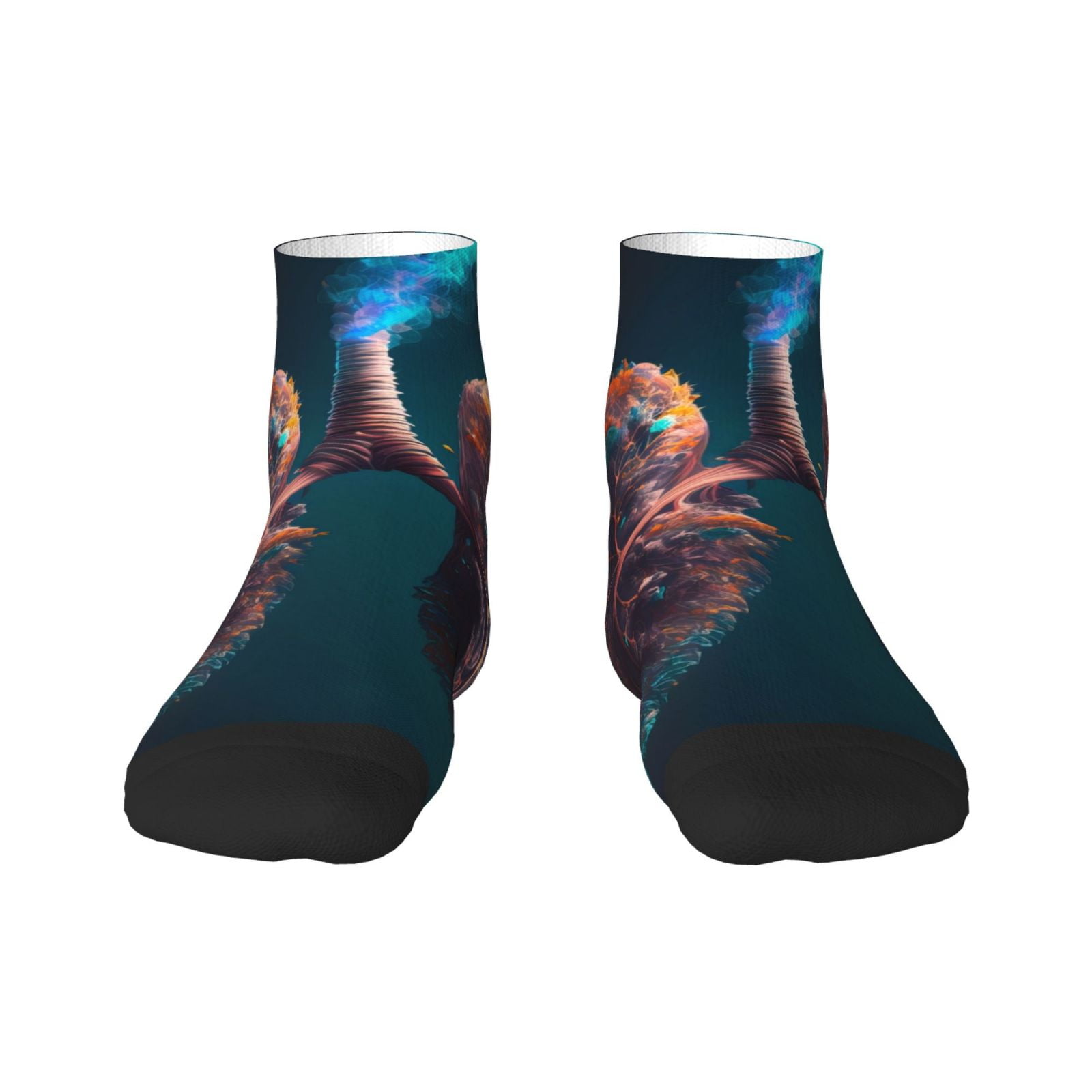 Fuzoiu Abstract Botanical Heart Print Adult Socks, Crew Moisture ...