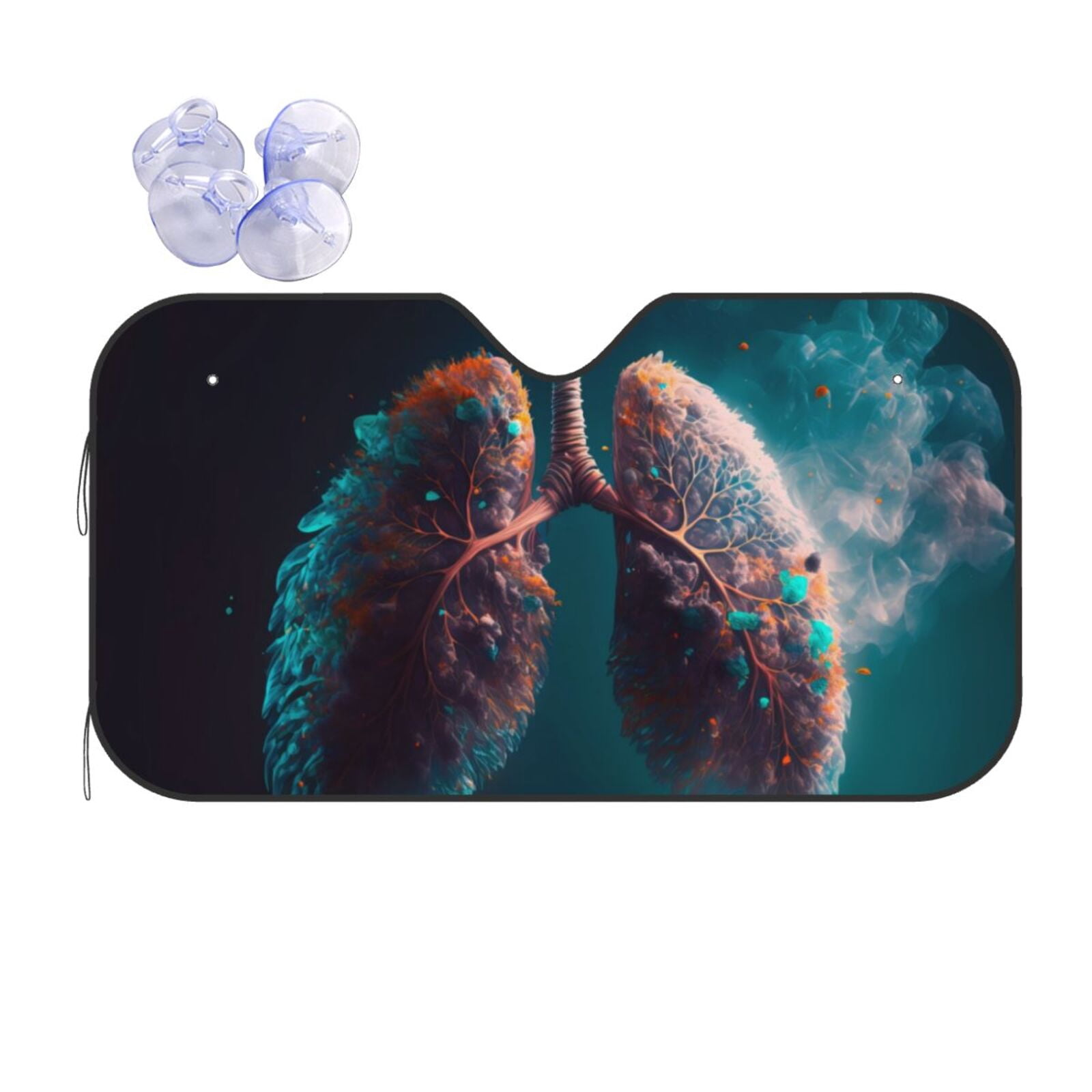 Fuzoiu Abstract Botanical Heart Print Car Windshield Sun Shade,Block Uv ...