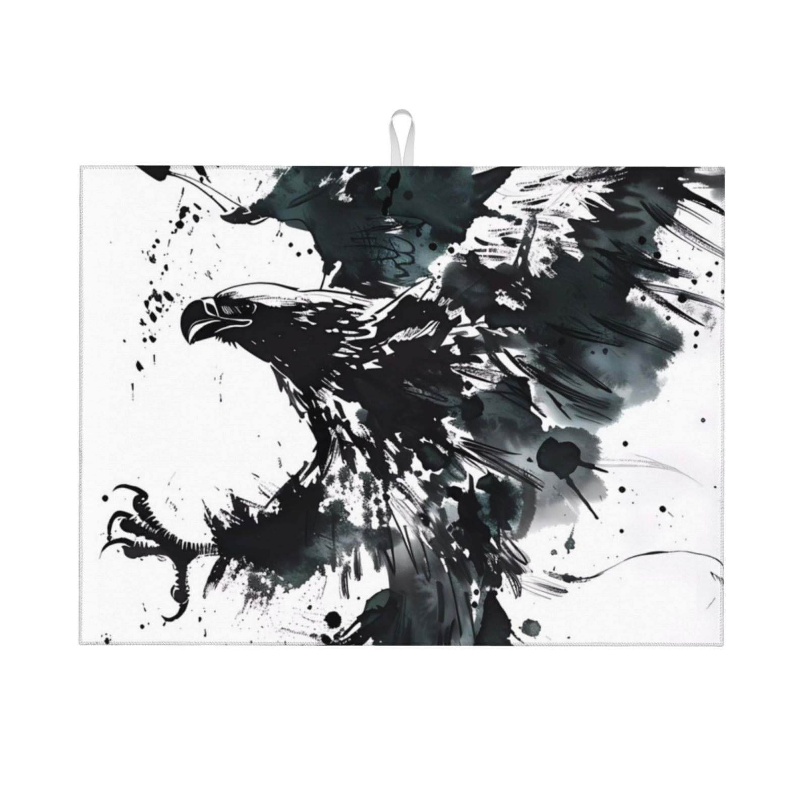 Fuzoiu Abstract Eagle Ink Print Absorbent, Reversible Microfiber Dish ...