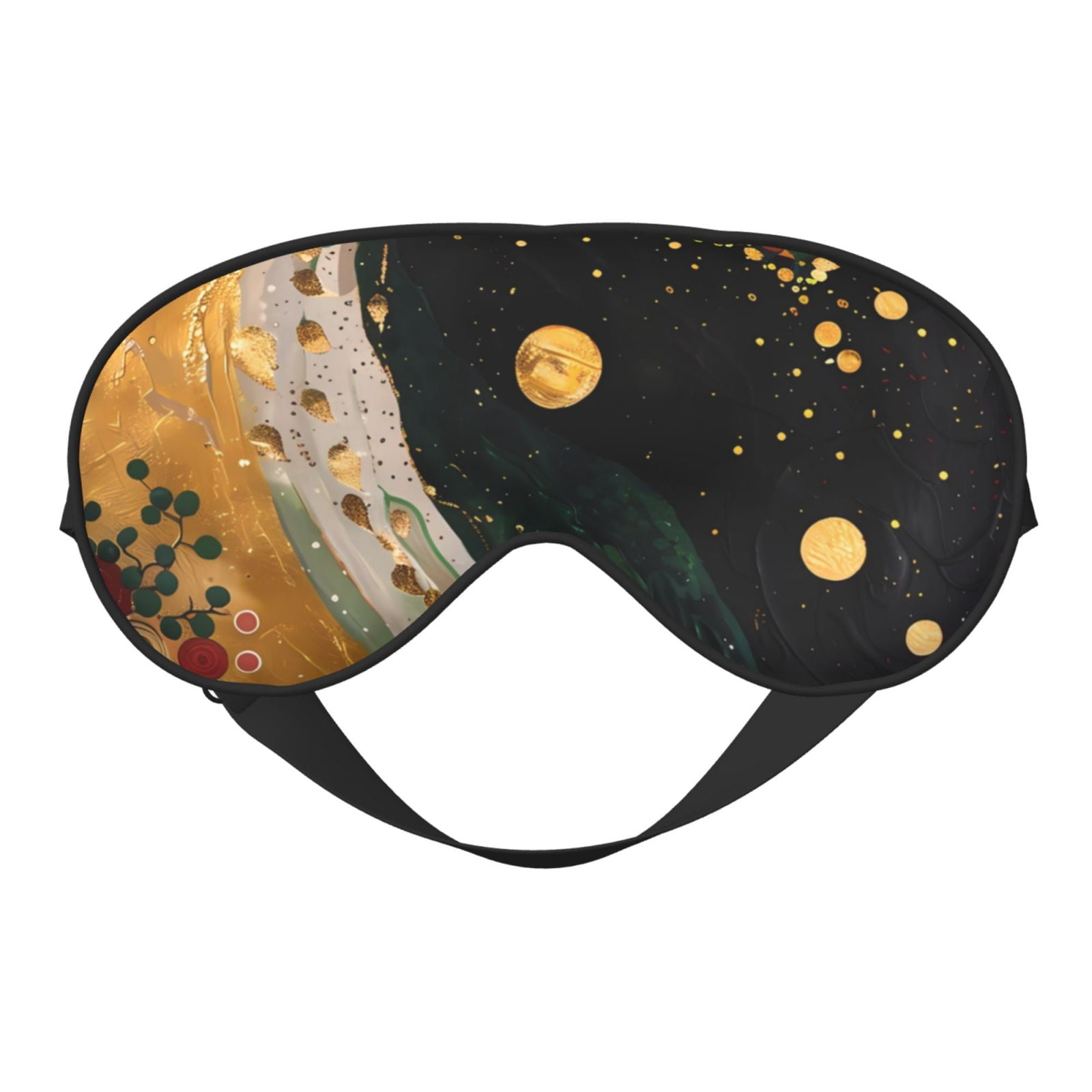 Fuzoiu Abstract Gold Floral Galaxy Print Sleep Masks,Eye Masks with ...