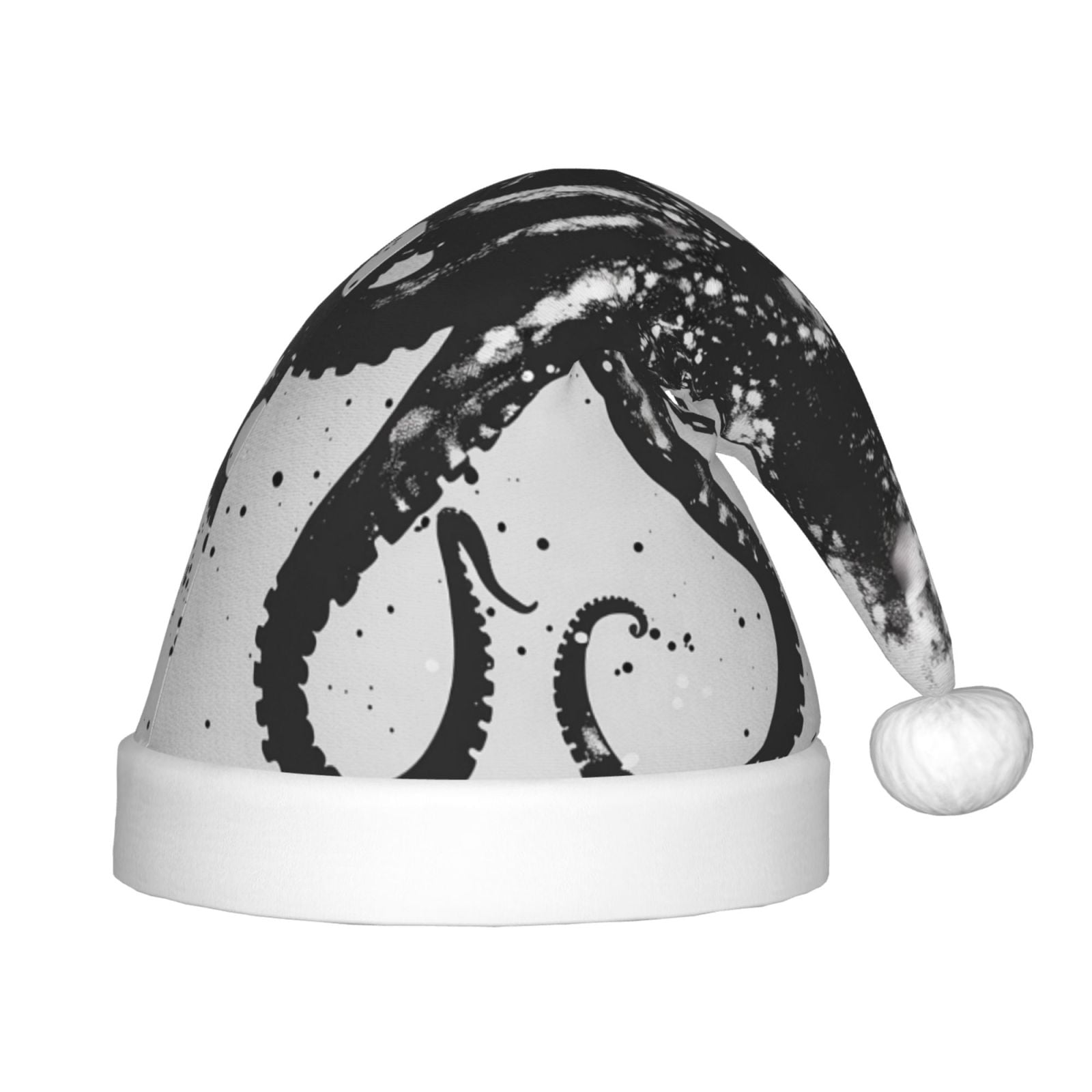 Fuzoiu Abstract Ink Octopus Print Santa Hat Christmas Hat for kids ...