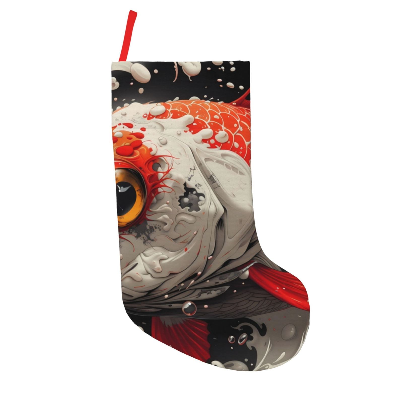 Fuzoiu Abstract Red Koi Fish Art Print 18 inches Christmas Stockings ...