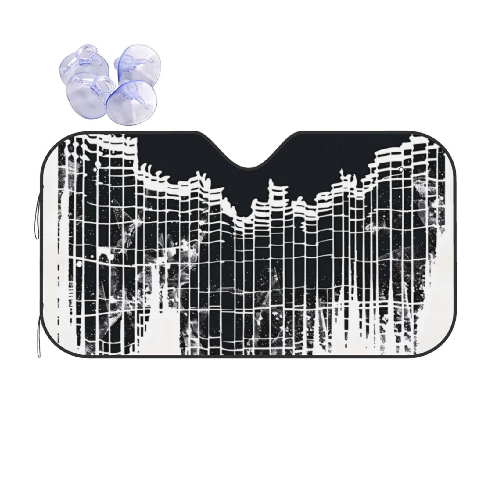 Fuzoiu Abstract Red Sun Design Print Car Windshield Sun Shade,Block Uv ...