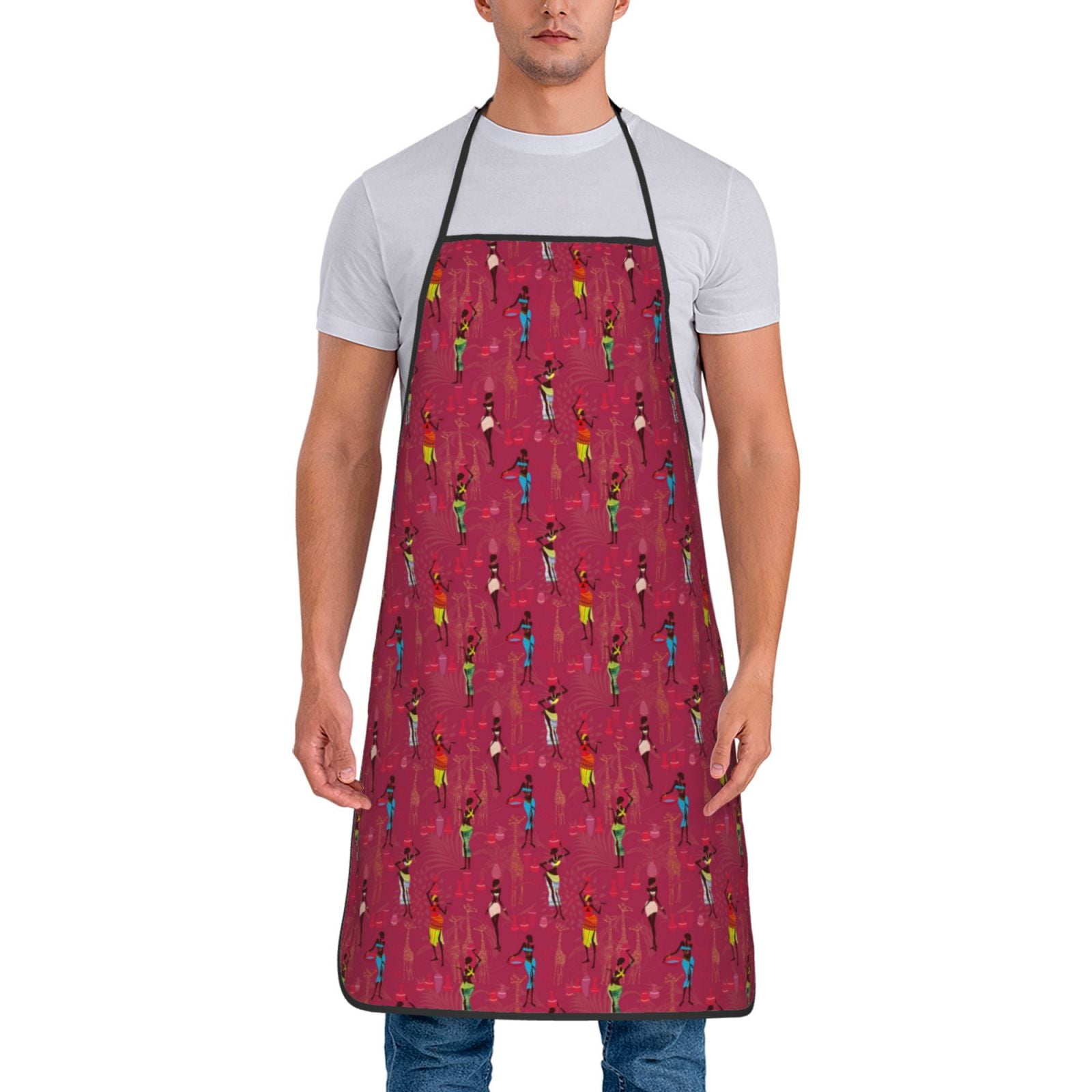 Fuzoiu African Women Bearing Clay Pots Print Waterproof Apron, Kitchen ...