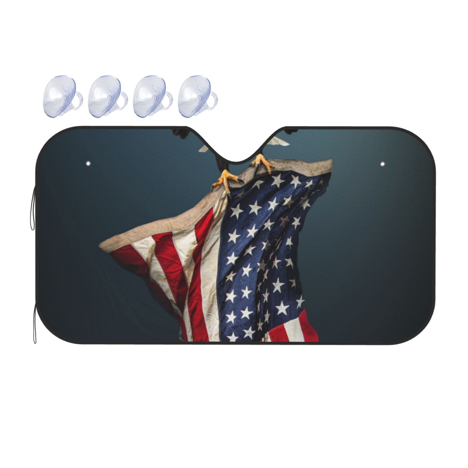 Fuzoiu American Flag Print Car Windshield Sunshade,Foldable Reflective ...