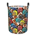 Fuzoiu American Football Print Circular Hamper,Laundry Basket with ...