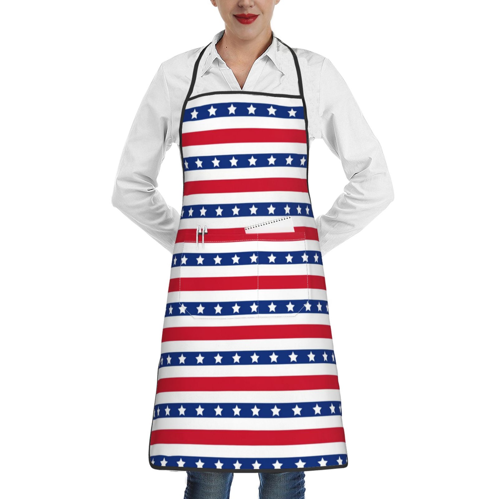 Fuzoiu American Patriotic Stars And Stripes Print Kitchen Cooking ...