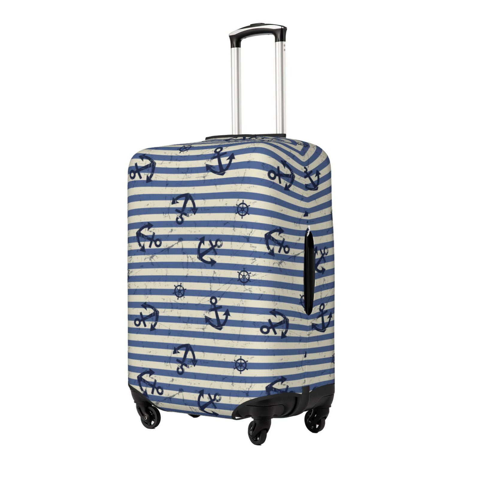 Fuzoiu Anchors And Steering Wheel Print Suitcase Cover,Washable Luggage ...