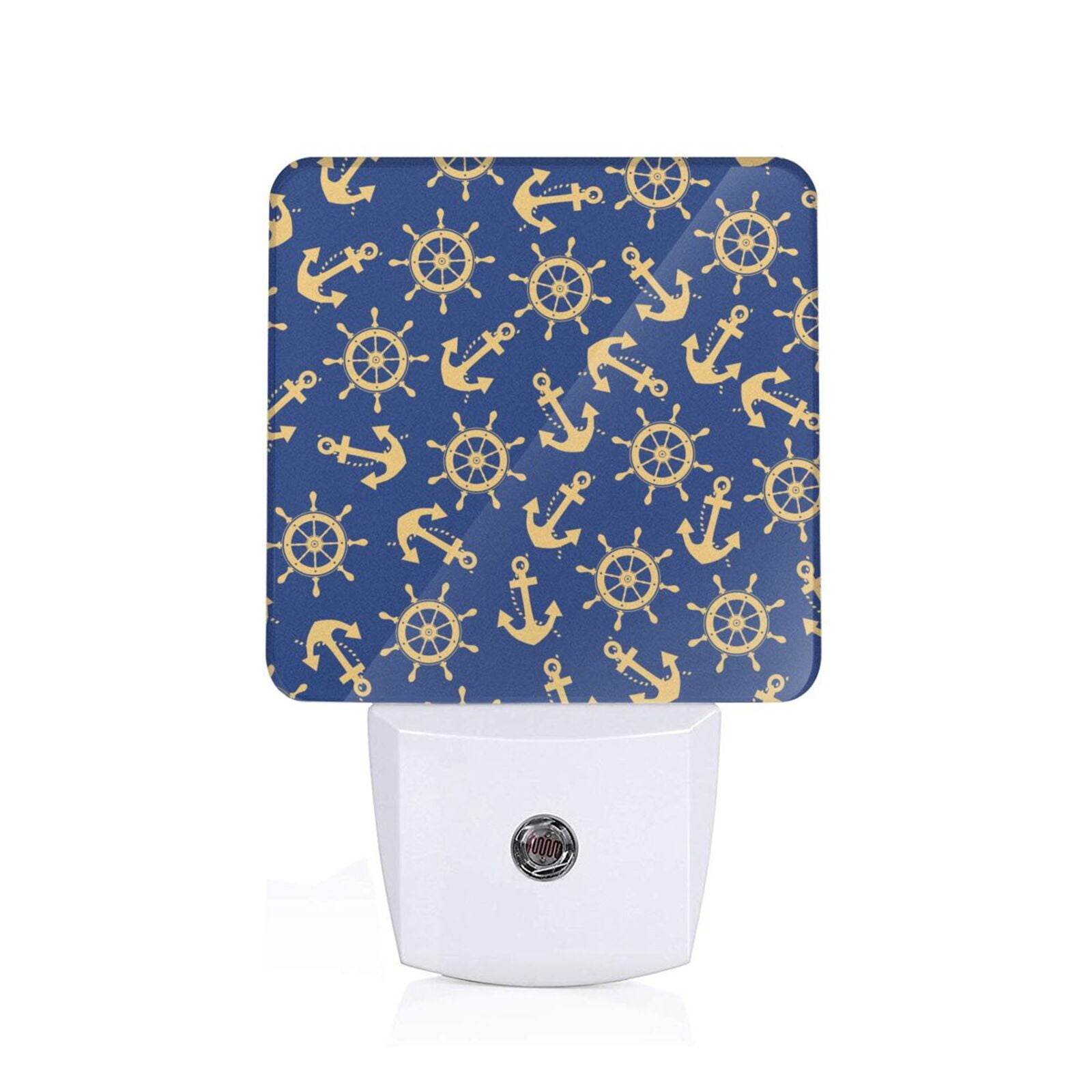 Fuzoiu Anchors and Nautical Print Dusk to Dawn LED Night Light with ...