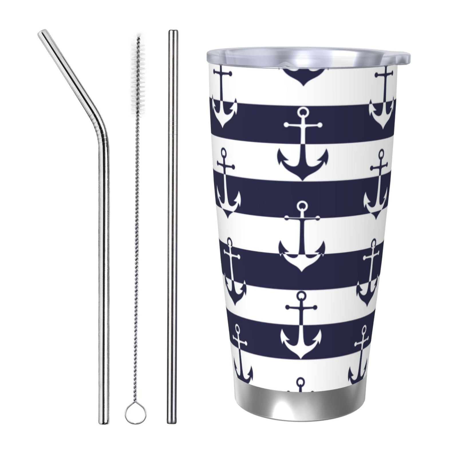 Fuzoiu Anchors Print 20oz Tumbler, Stainless Steel Vacuum Insulated Car ...