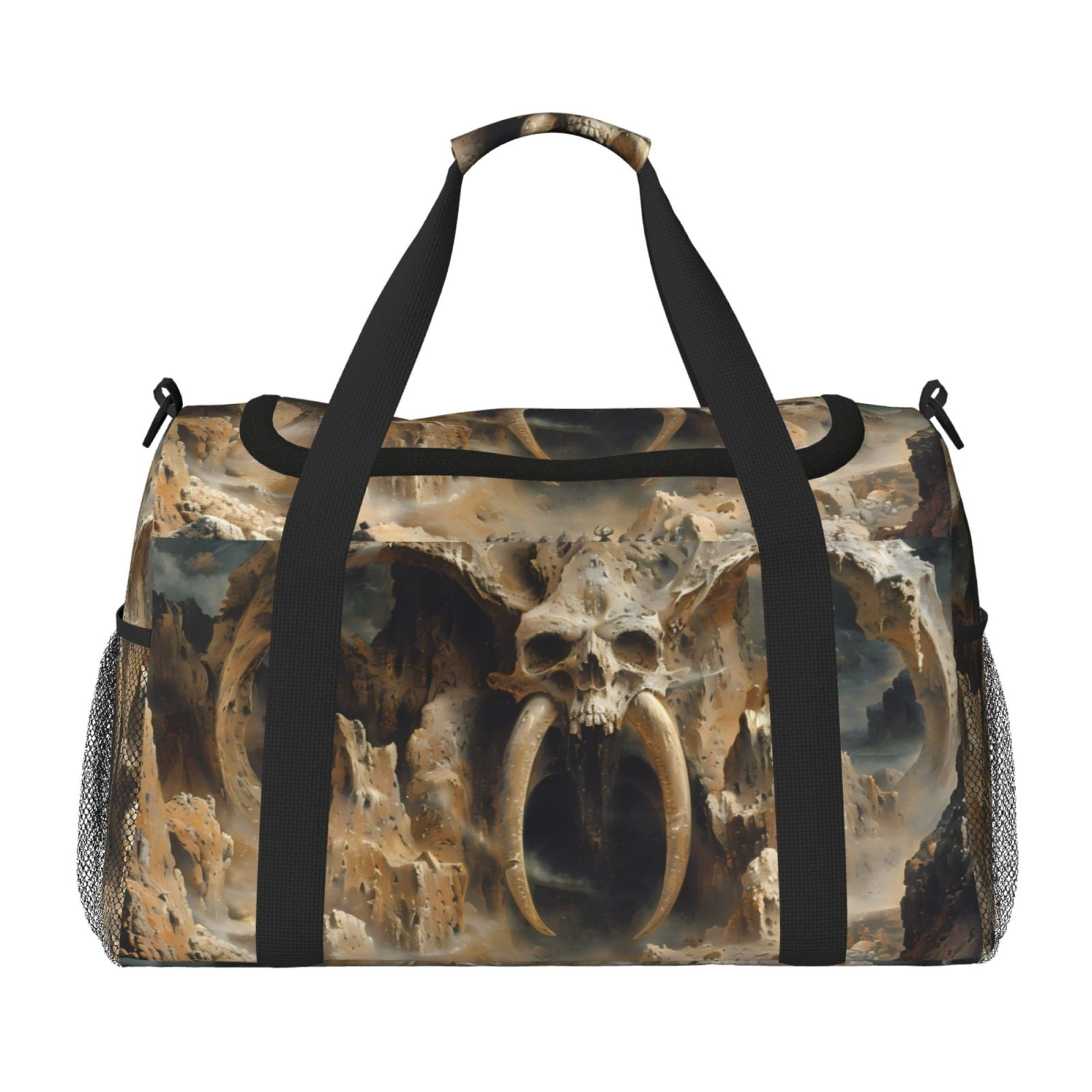 Fuzoiu Ancient Skull Cave Landscape Print Travel Duffle Bag,Carry On ...