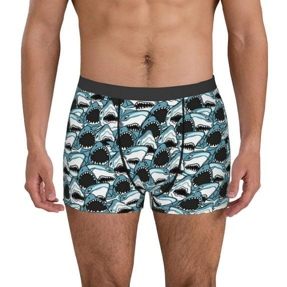 Fuzoiu Angry Shark Print Men's Ultra Breathable Underwear,No Riding Up ...
