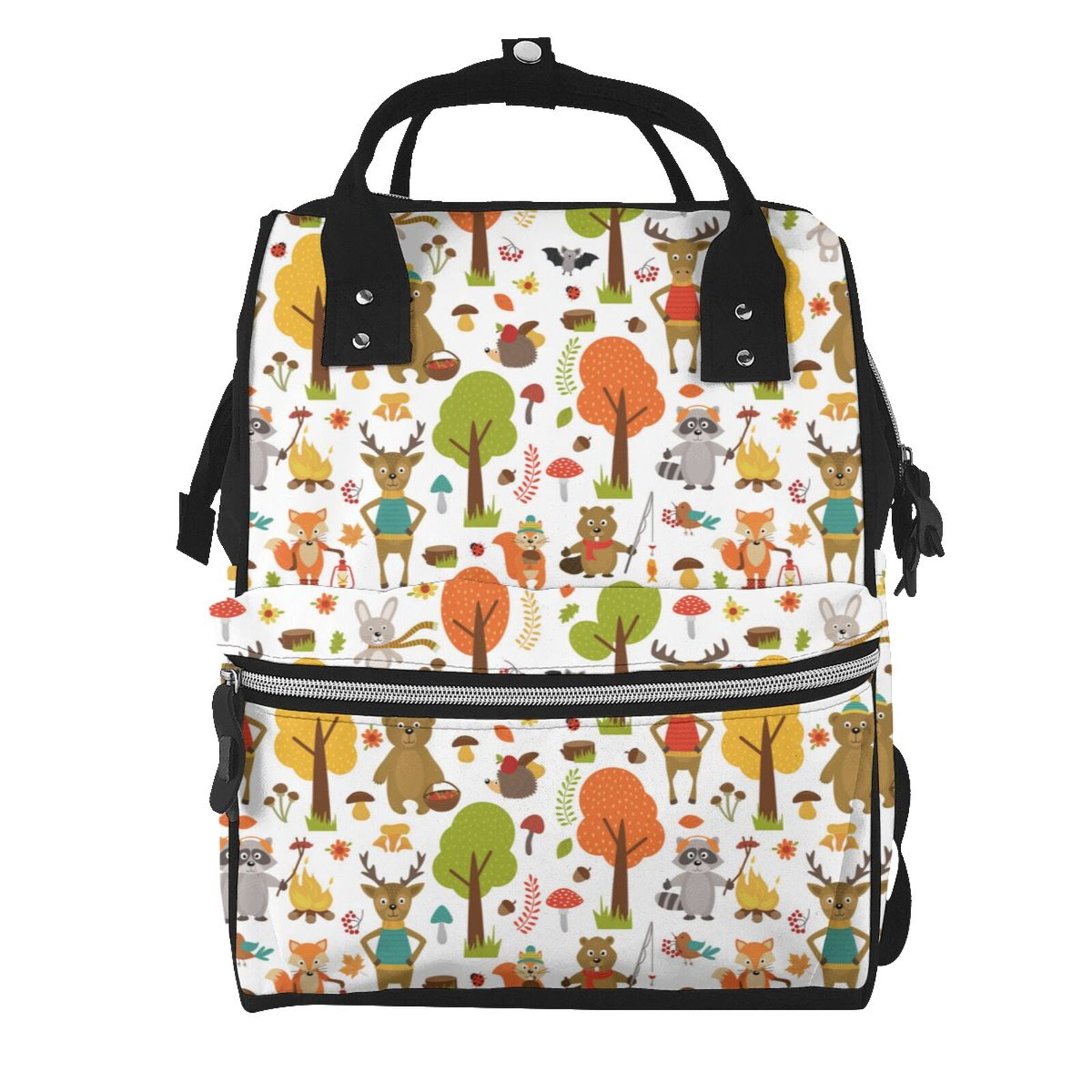 Fuzoiu Animals Forest Print Diaper Bag Backpack,Baby Essentials Travel ...