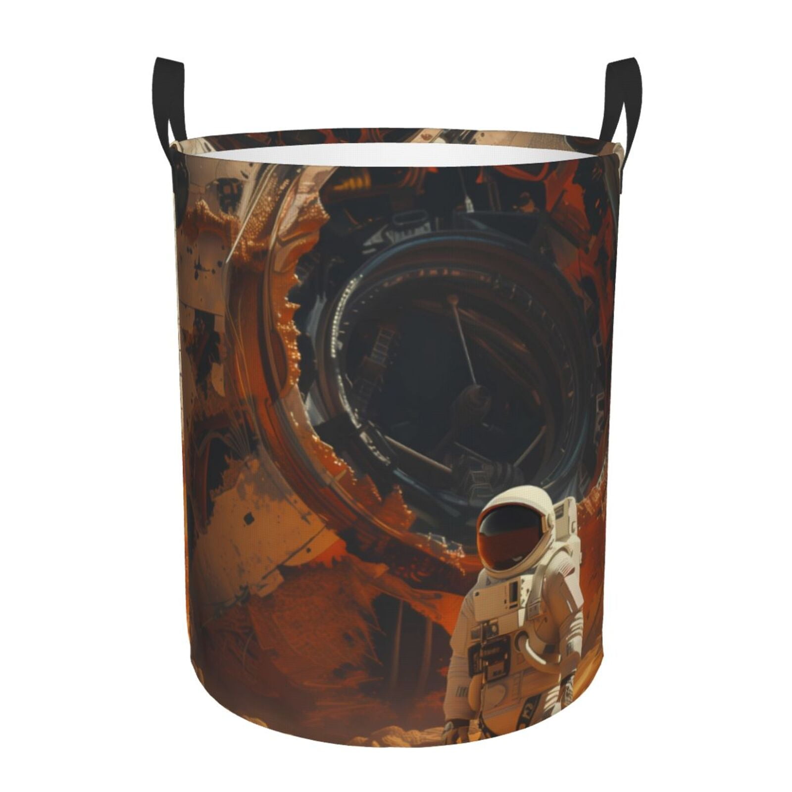 Fuzoiu Astronaut Exploring Mars Print Circular Hamper,Laundry Basket ...