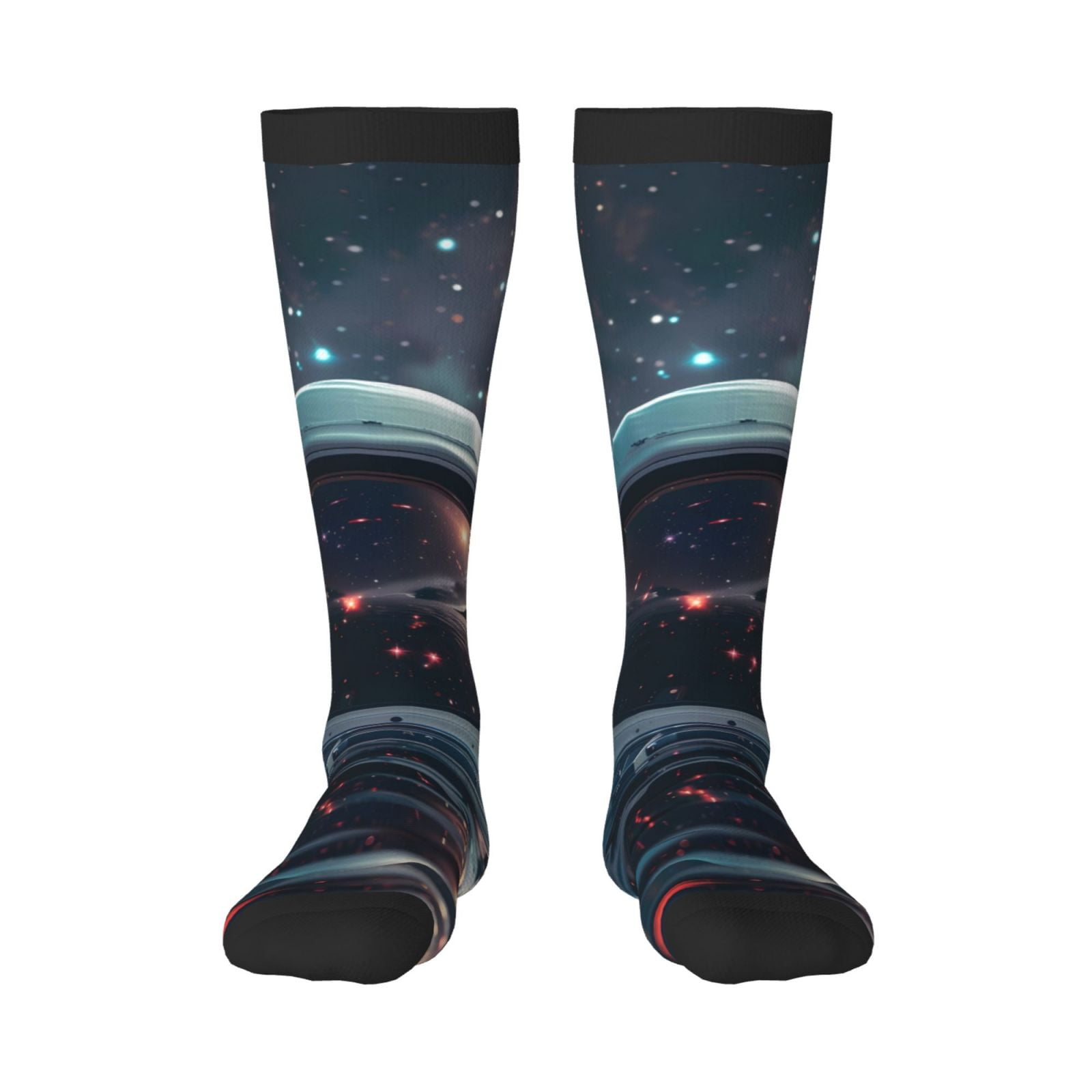 Fuzoiu Astronaut Helmet Reflections Print Adult Stockings,Crew Socks ...