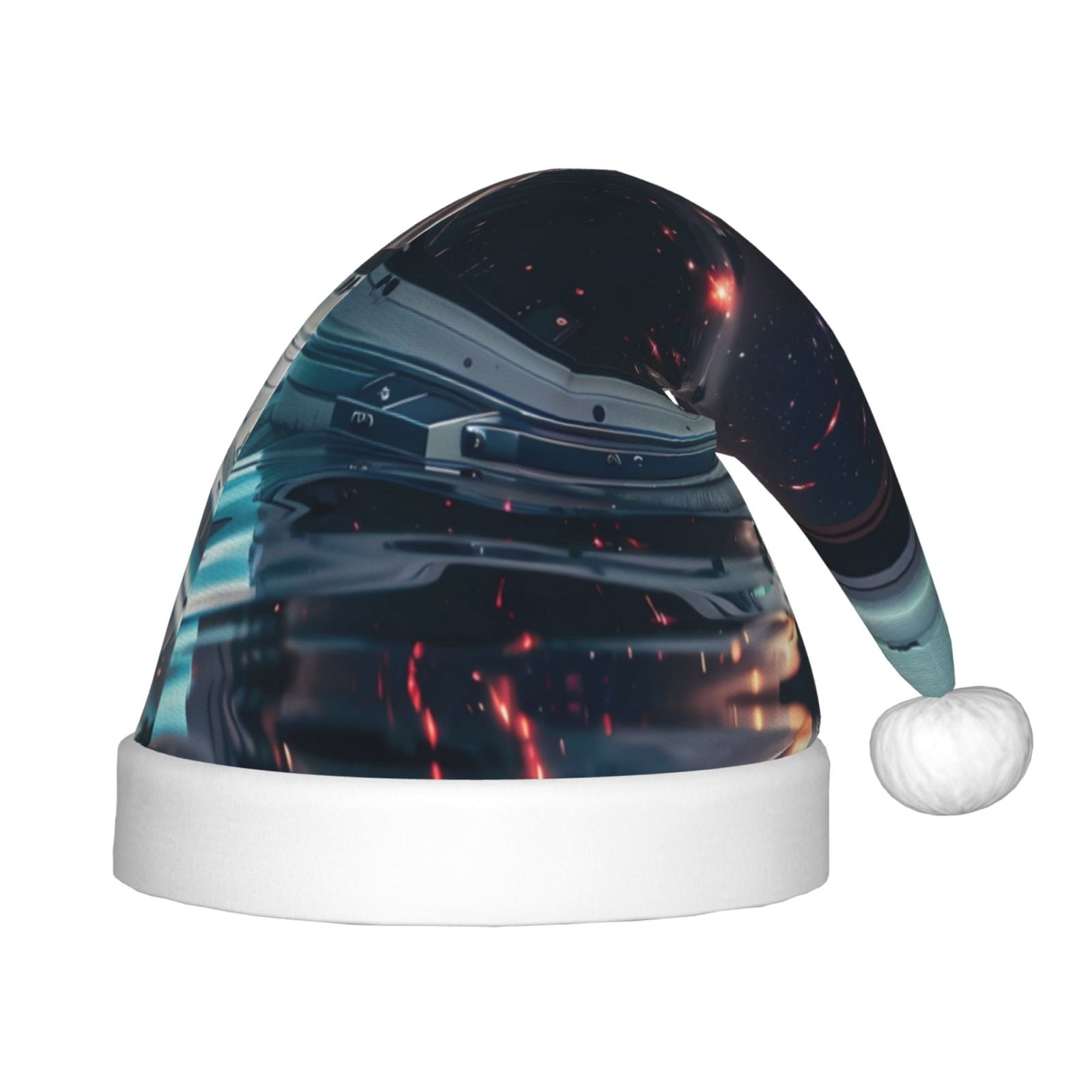 Fuzoiu Astronaut Helmet Reflections Print Santa Hat Christmas Hat for ...