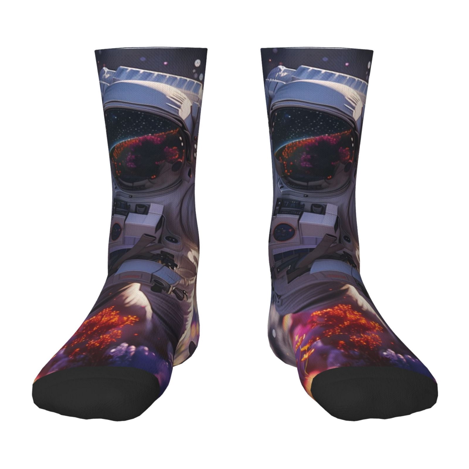 Fuzoiu Astronaut In Cosmic Garden Print Kids Socks For Boys Girls,Grip ...