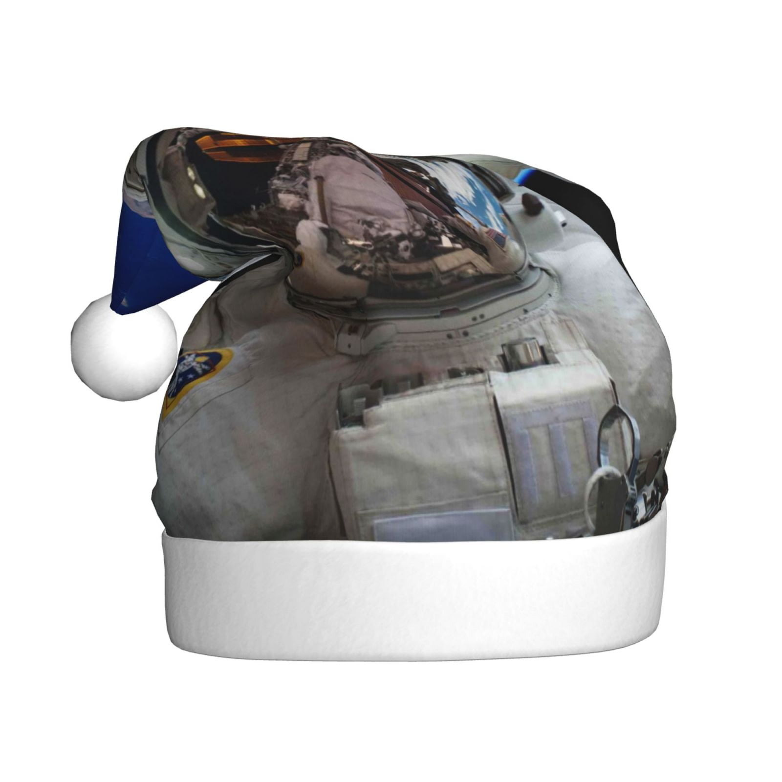 Fuzoiu Astronaut in Outer Space Print Santa Hat Christmas Hat for ...