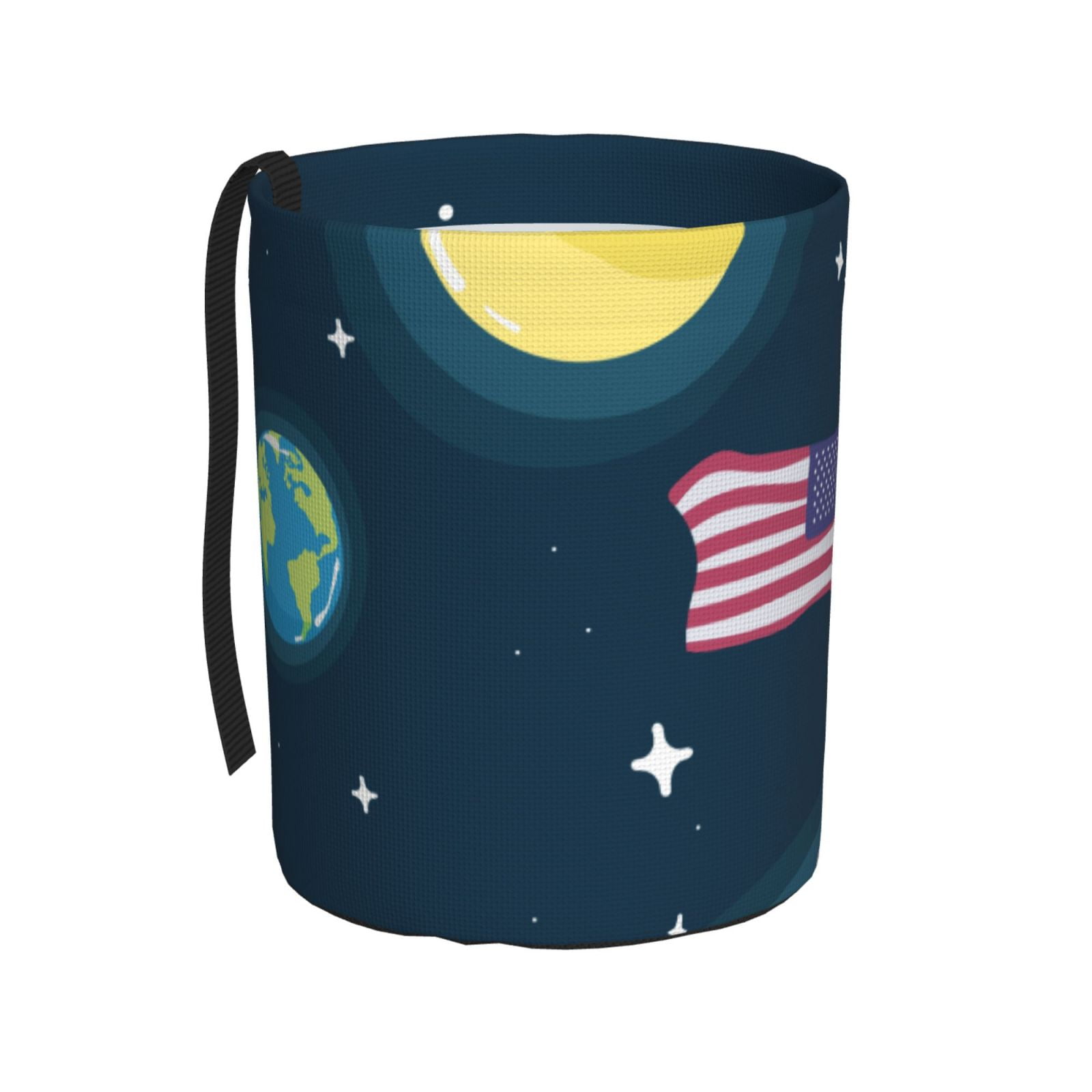 Fuzoiu Astronaut With USA Flag Print Car Trash Can,Leakproof Car Trash ...