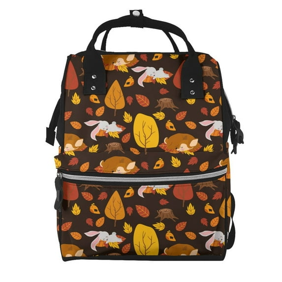 Fuzoiu Autumn Forest Small Animals Lazy Print Diaper Bag Backpack,Baby ...