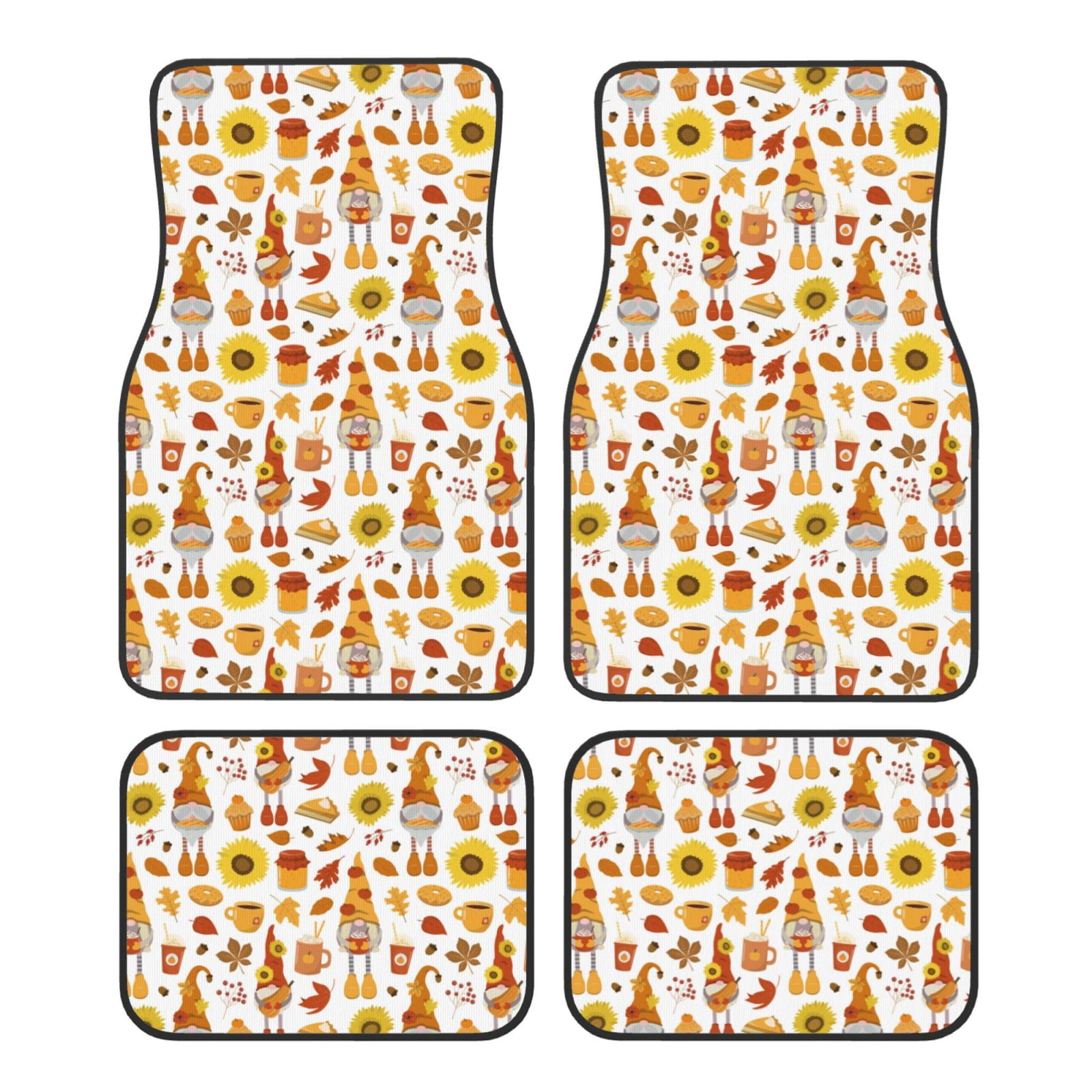 Fuzoiu Autumn Harvest Gnomes Print Carpet Floor Mats for Car,Car Foot ...