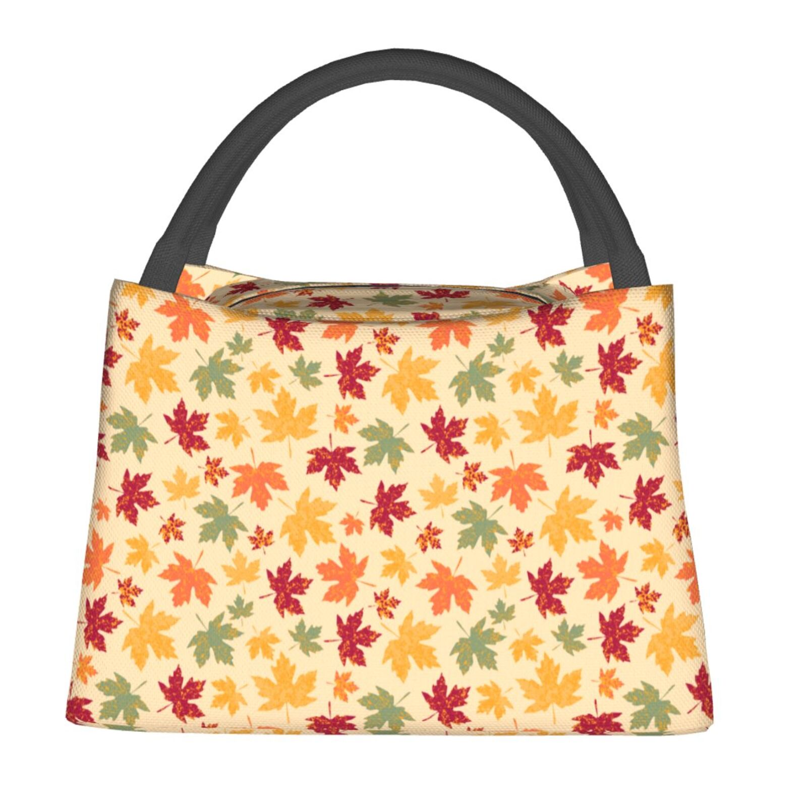 Fuzoiu Autumn Maple Leaves Print Portable Insulation Lunch Bag,Large ...