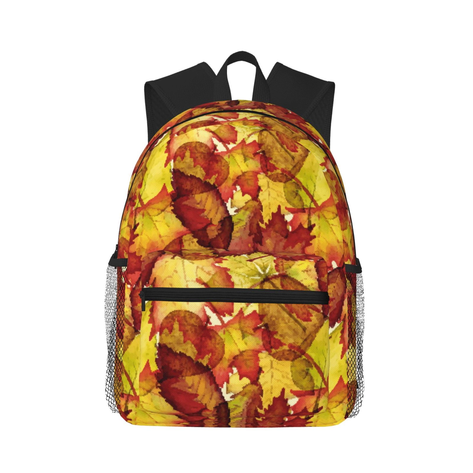 Fuzoiu Autumn Mosaic Maple Leaves Print School Backpack for Teens,Large ...