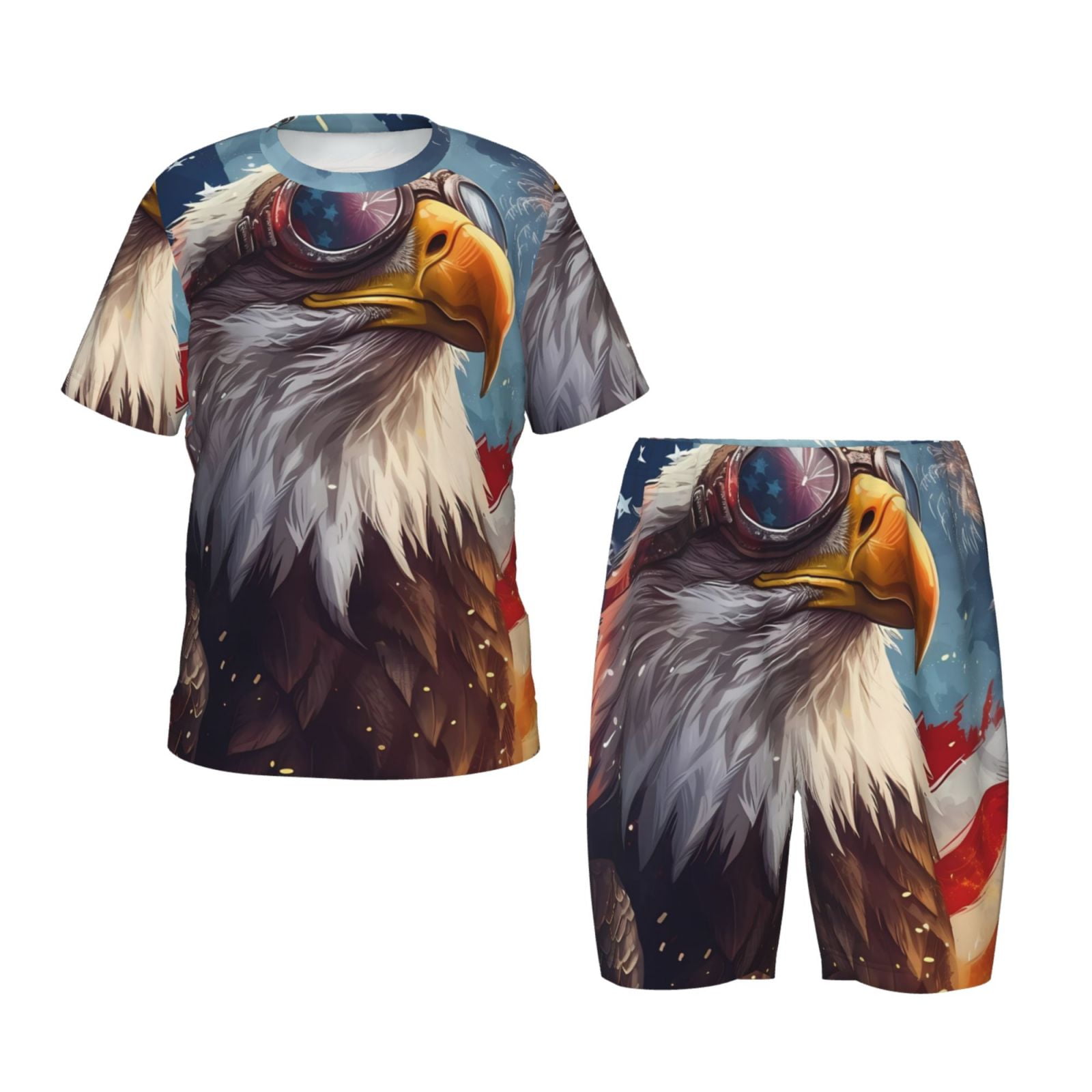 Fuzoiu Bald Eagle Pilot Print Boys Girls Pjs Sleepwear,2 Piece Pajam ...