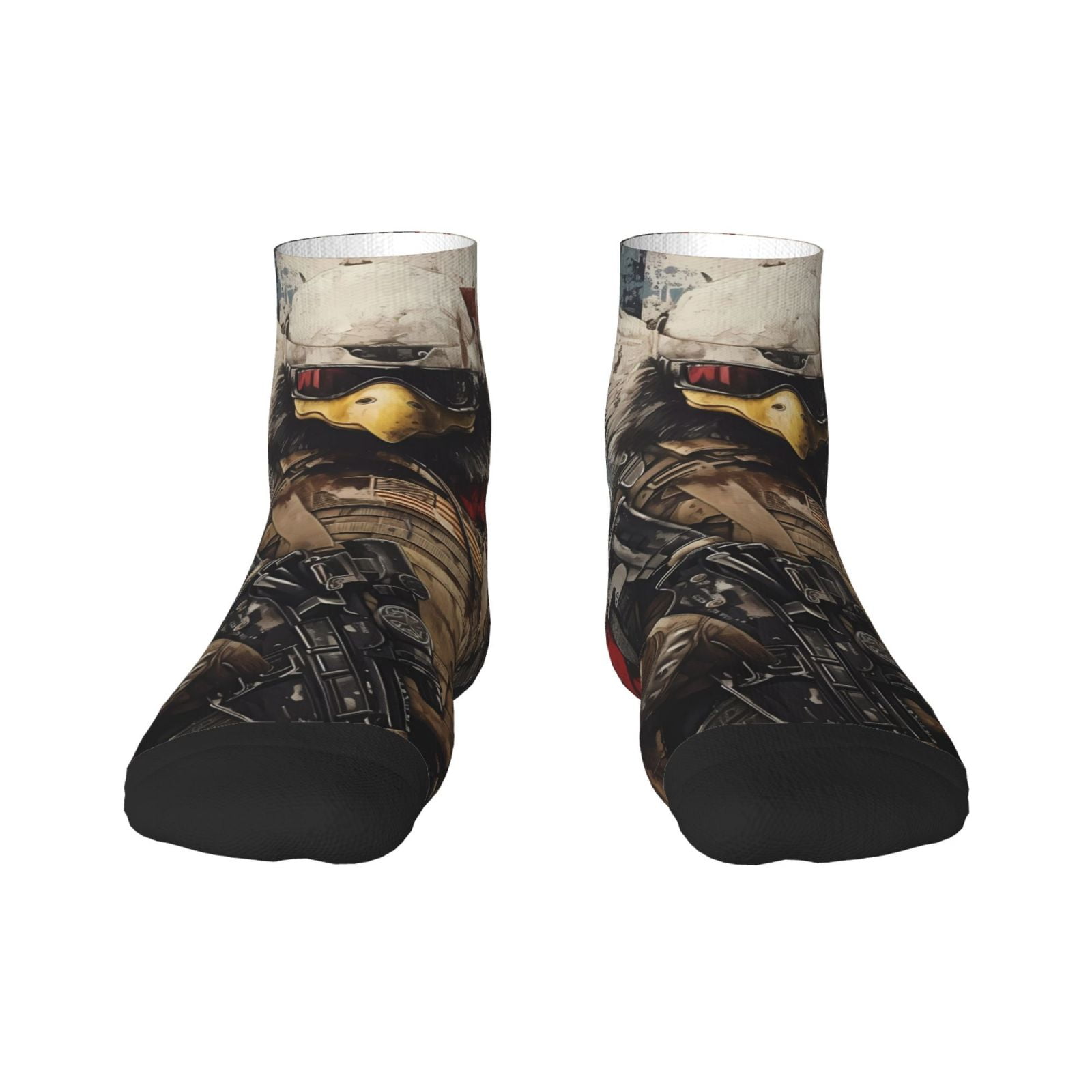 Fuzoiu Bald Eagle Soldier Print Adult Socks, Crew Moisture-wicking ...