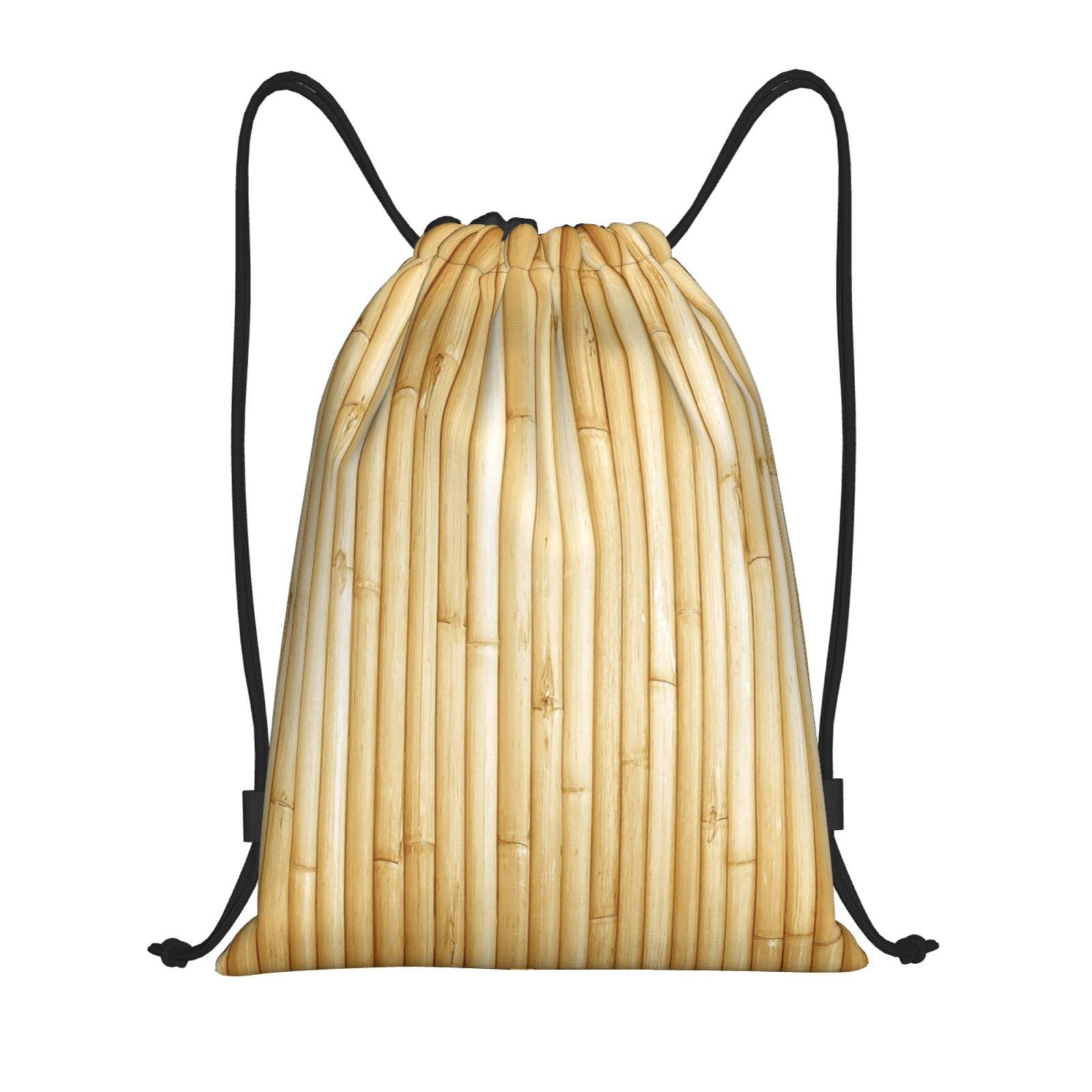 Fuzoiu Bamboo Wall Print Drawstring Backpack for Gym, Travel, Yoga ...