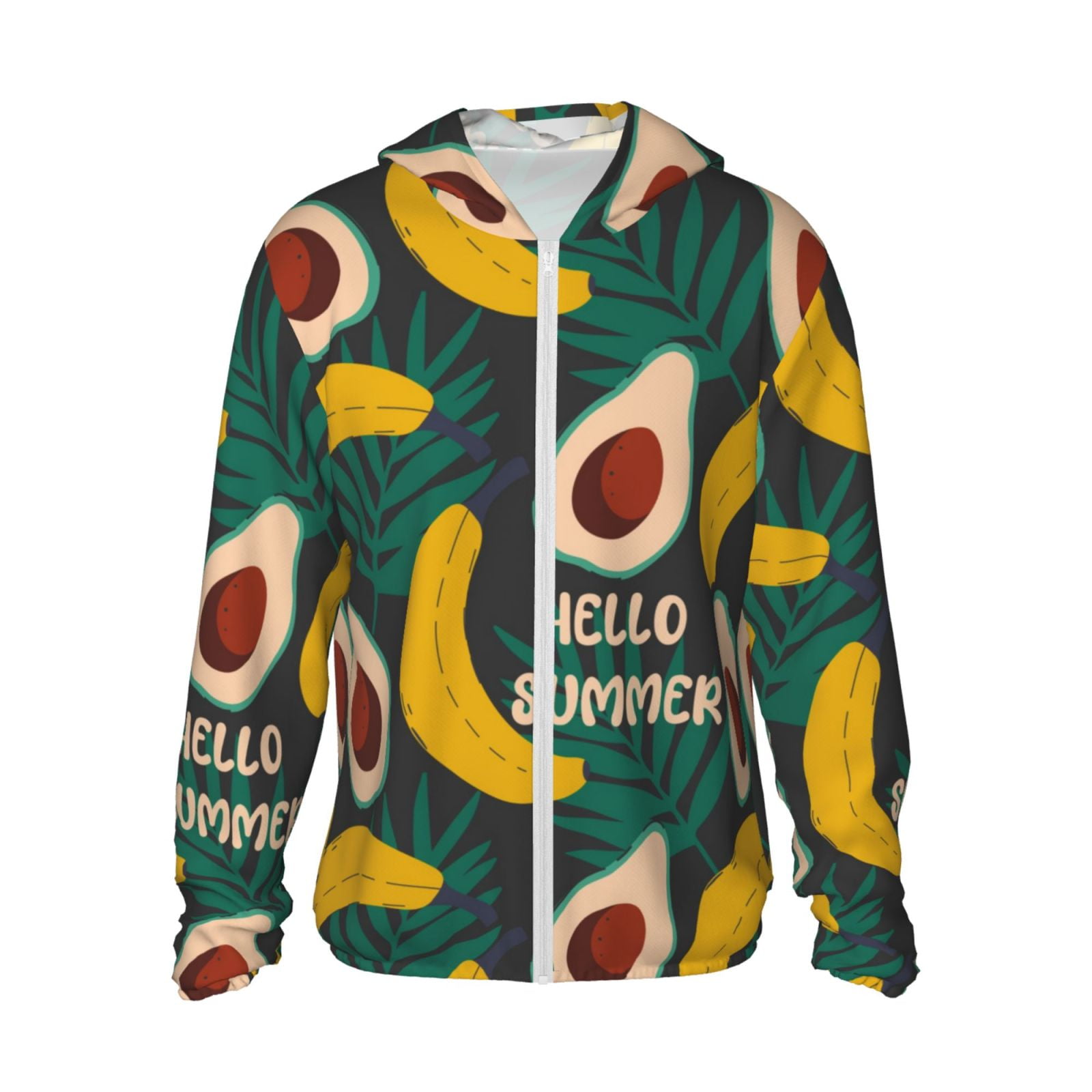 Fuzoiu Banana And Avocado Print Unisex Sun Protection Hoodie,UPF 50 ...