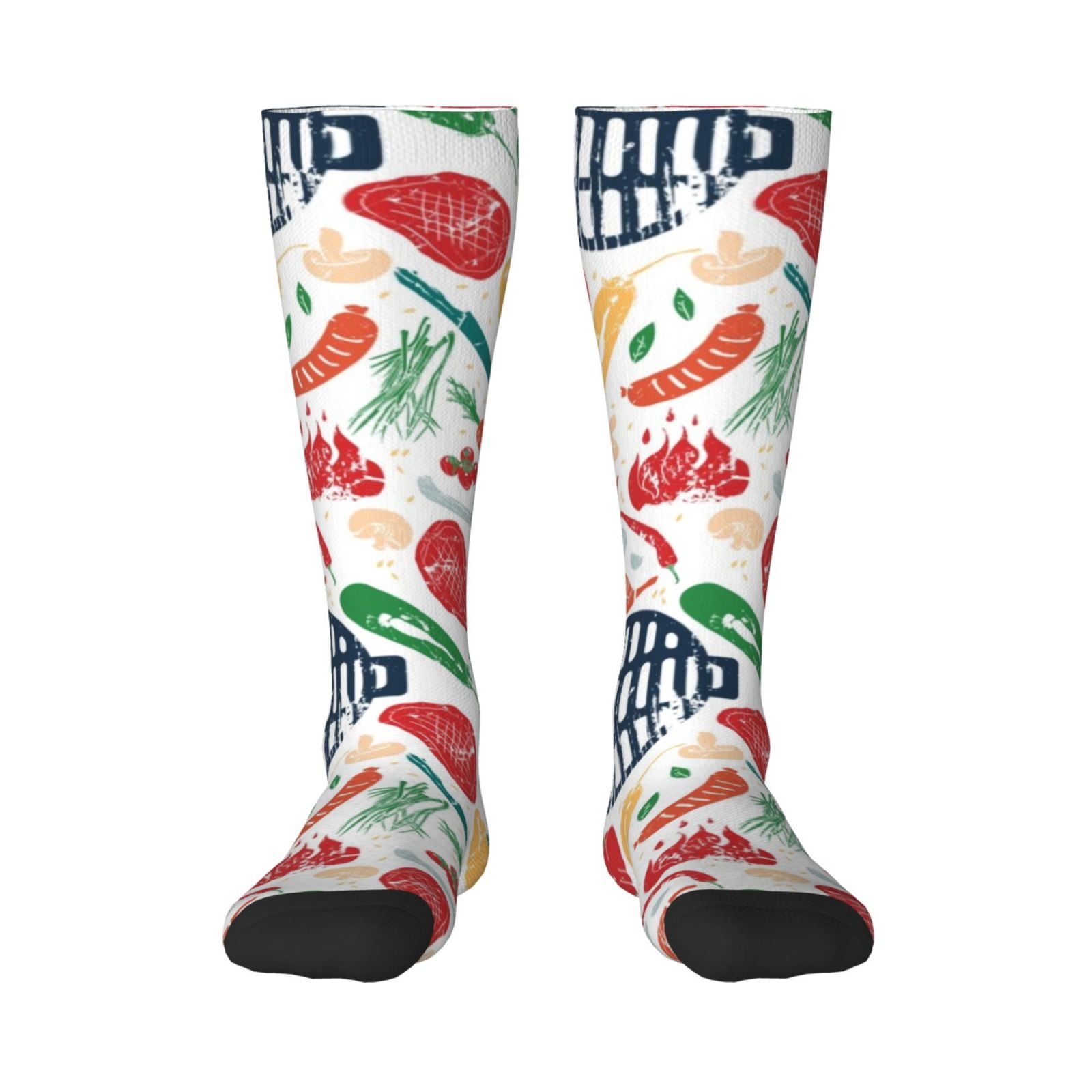 Fuzoiu Barbecue Print Adult Stockings,Crew Socks,Unisex Fashion Socks ...